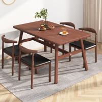 China Solid Wood Dining Table Set, Mid Modern Room Kitchen with Chairs for Whole Family Small Space for sale