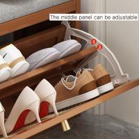 China General Home Furniture Simple 3 Tier Bamboo Shoe Rack with Door Living Room Organizer for sale