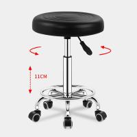 China Beauty Stool Lift Bar Rotating Chair Manicure Barbershop Hotel Home Round Black/Red/Brown Salon Hair Makeup Pulley for sale