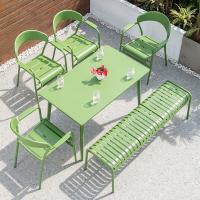 China Outdoor Table Set Waterproof Metal Dining Furniture for Balcony Patio Bistro Chairs Included for sale