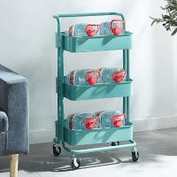 China 3 Layers Metal Household Bathroom Kitchen Trolley With Wheel Handle, Utility Cart, Rolling Organization , Storage Shelves for sale