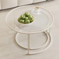 China NO Folded Light Luxury Glass Center Table Living Room Combination Round Coffee Modern Sofa Side with Exquisite Design for sale