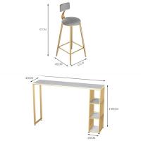 China Iron Metal Type Modern Apartment Dining Table with Storage and Comfortable Velvet Pad Chair High Bar Stools Footrest for sale