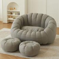 China 1/2 Seater Flexible Sofa Seating Mid-Century Modern Living Room Bean Bag Chair with Removable Cover and Foot Stool for sale