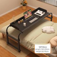 China Movable Desk Overbed Table for Laptop Computer Adjustable Height and Length with Wheels in Living Room Bedroom for sale