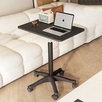 China Wood Style PANEL Working Station and Adjustable Corner for Rolling Bedside Small Table in Living Room Home Movable Side Rack for sale