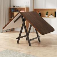 China Folding Dining Wooden Table Rectangle Recycled Pine Drop Leaf in Kitchen Simple Dinner Platform with Chairs for sale