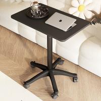 China Small Side Movable Adjustable Height Round Rolling Rack for Modern Living Room Home Study Work Station Coffee Table for sale