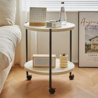 China Movable Sofa Side Table Small Coffee Tea with Wheels, Storage Rack for Living Room Bedroom Balcony Shelf for sale