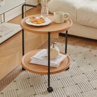China Movable Sofa Side Table Small Coffee Tea with Wheels, Storage Rack for Living Room Bedroom Balcony Shelf for sale