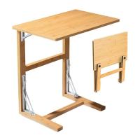 China Modern Farmhouse-Style Small Folding Couch Desk with Portable Adjustable Sofa Side TV Tray C-Shape End Tables Living Room for sale