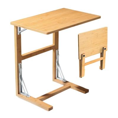 China Modern Farmhouse-Style Small Folding Couch Desk with Portable Adjustable Sofa Side TV Tray C-Shape End Tables Living Room for sale