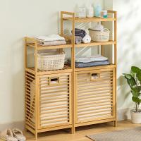 China Laundry Basket 3 Tier Storage Shelf Bathroom Rack with Handle Freestanding Clothes Hamper Organizer Living Room Bedroom for sale