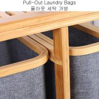 China 3 Collapsible Pull-Out Bags Storage Organizer Laundry Basket for Living Room Bedroom Bathroom for sale