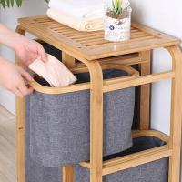 China 3 Collapsible Pull-Out Bags Storage Organizer Laundry Basket for Living Room Bedroom Bathroom for sale