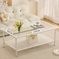 China Sofa Side Table Home Living Room Coffee Light Luxury Glass Center for sale