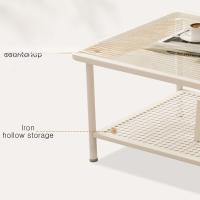 China Sofa Side Table Home Living Room Coffee Light Luxury Glass Center for sale