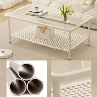 China Sofa Side Table Home Living Room Coffee Light Luxury Glass Center for sale