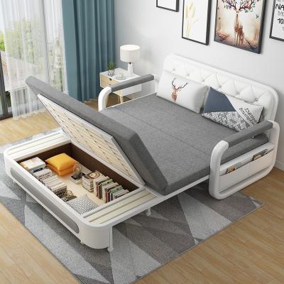 China Apartment Folding Sofa Bed with Armrest Simple Couch Storage Space Heavy Duty for sale