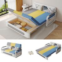 China Apartment Folding Sofa Bed with Armrest Simple Couch Storage Space Heavy Duty for sale