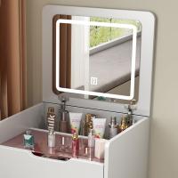 China Small Bedroom Wooden Modern Dressing Table with Simple Drawer and Integrated Bedside Storage Cabinet Folded NO Wood for sale