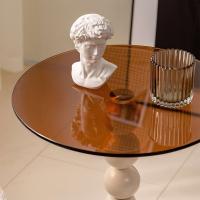 China Living Room Furniture European Style Sofa Side Table Light Luxury Tea Coffee Simple Glass Design Round Corner for Meeting for sale