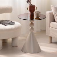 China Living Room Furniture European Style Sofa Side Table Light Luxury Tea Coffee Simple Glass Design Round Corner for Meeting for sale