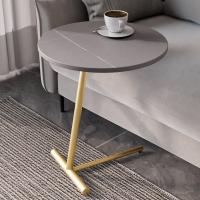 China Side Tables Living Room Modern Small MDF Board with Metal Leg, Table for Spaces Balcony for sale