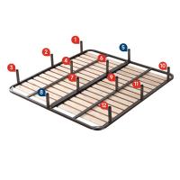 China Foldable Metal Pine Wood Platform Bed Frame with Minimalist Design Tool Free Setup High Sturdy Steel No Box Spring Needed for sale