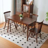 China 4-Person Modern Solid Wood Dining Table Set Rectangular No Turntable Adjustable Height Ideal for Living Room and Kitchen for sale