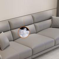 China Small Apartment Living Room Nordic Light Luxury Fabric Sofa with Wooden Legs Straight Row 3/4-Seat Couch for sale