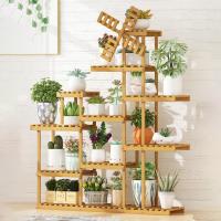 China BAMBOO Decorative Flower Pots Stand 5-Layer Wood Display Rack for Green Plants Organizer Shelves Indoor and Outdoor for sale