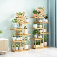 China Modern Luxury Decorative Flower Pots Organizer Shelves, Wood Display Rack for Green Plans in Living Room for sale