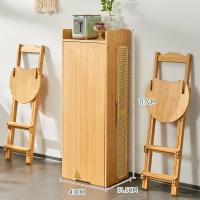 China Folded Yes Leg Table and Chair Integrated Bamboo Folding Balcony Bar Counter for Small Dining in Living Room Partition for sale