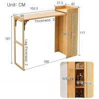 China Folded Yes Leg Table and Chair Integrated Bamboo Folding Balcony Bar Counter for Small Dining in Living Room Partition for sale