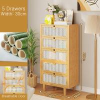 China Bedroom Rattan Cabinet Dresser with Drawer Household Chest Storage General Home Furniture mail packing Y for sale