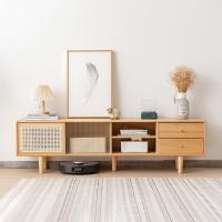 China Living Room Furniture Television Stand Rack Natural Storage Cabinet with Glass Door TV in for sale