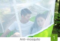 China 1-2 Person Portable Outdoor Camping Hammock with Mosquito Net Strong Fabric Hanging Bed Storage Hunting Sleeping Swing for sale