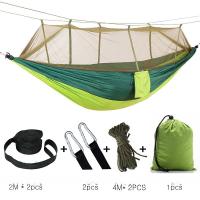 China Lightweight Fabric Camping Essentials Portable Folding Hammock Tent with Mosquito Net Hanging Sleeper Side Storage Bag for sale