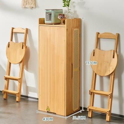 China Bar Dining Table and Chair Set, Cabinet with Folding Platform Space-Saving Small Side Eating Stand in Kitchen for sale