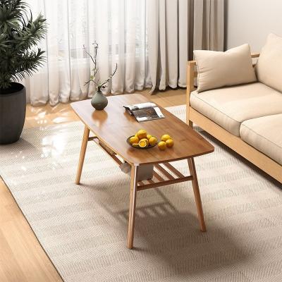 China Living Room Tea Coffee Table Center Lounge Simple Design Sofa Side with Two Layers Storage in Apartment for sale