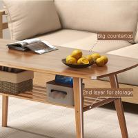 China Living Room Tea Coffee Table Center Lounge Simple Design Sofa Side with Two Layers Storage in Apartment for sale