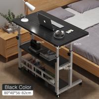 China Wooden Modern Mobile Wheels Laptop Stand Work Station DNZ-16 Height Adjustable Computer Desk Top for sale