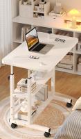 China Wooden Modern Mobile Wheels Laptop Stand Work Station DNZ-16 Height Adjustable Computer Desk Top for sale