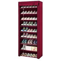 China Large Capacity Foldable Plastic Shoe Rack Simply-Assembled Simple Fabric with Zip Non-Woven Porte Chaussures for Shoe Storage for sale