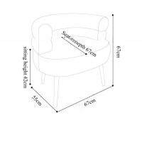 China Soft and Comfortable Modern Accent Chair for Living Room Bedroom Curved Design Backrest Single Couch in Lambswool Fabric for sale