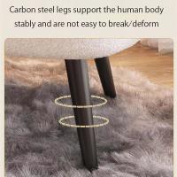 China Soft and Comfortable Modern Accent Chair for Living Room Bedroom Curved Design Backrest Single Couch in Lambswool Fabric for sale