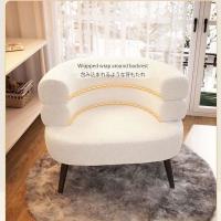 China Modern Accent Chair, Single Couch Lazy Sofa , Curved Design backrest for Living Room Bedroom lambswool fabric for sale