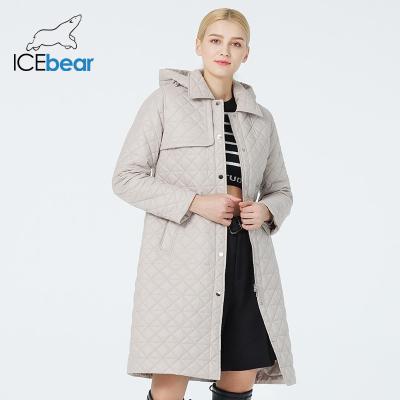China Medium Long Spring Quilted Jacket 98-106cm Length with Detachable Hood and Adjustable Belt in 4 Colors for sale