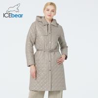 China Medium Long Spring Quilted Jacket 98-106cm Length with Detachable Hood and Adjustable Belt in 4 Colors for sale